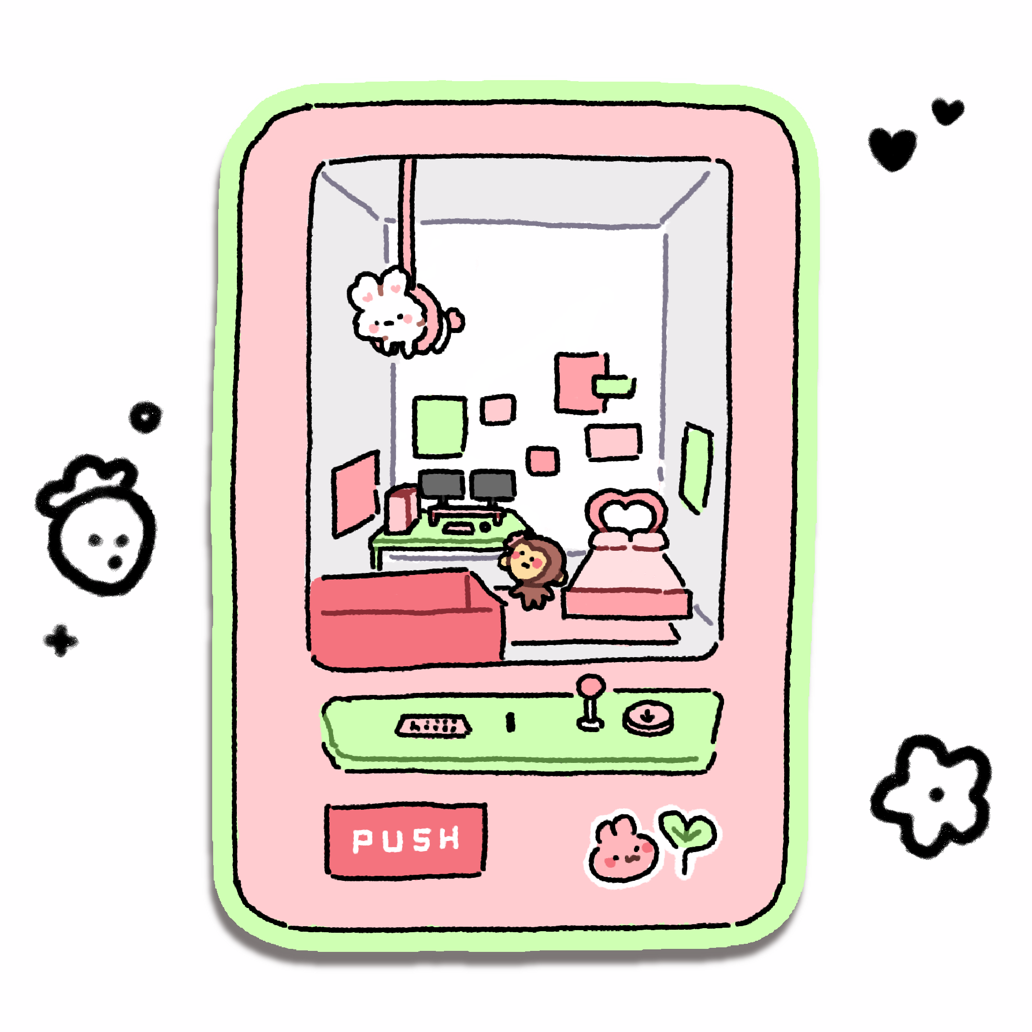 Claw Machine Bimbo and Chimpo Sticker – Bunhiry