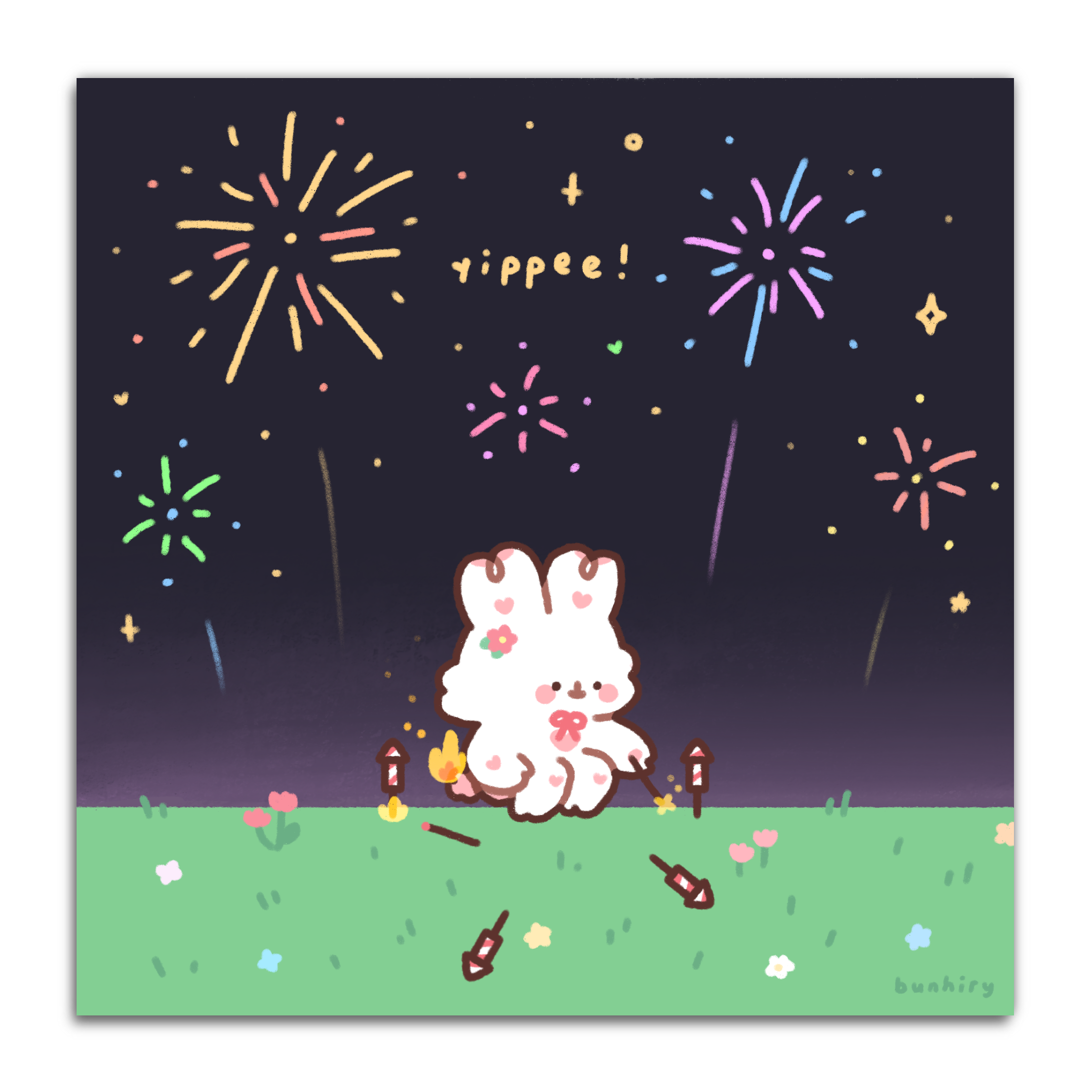 Yippee Fireworks Mini Print – Bunhiry