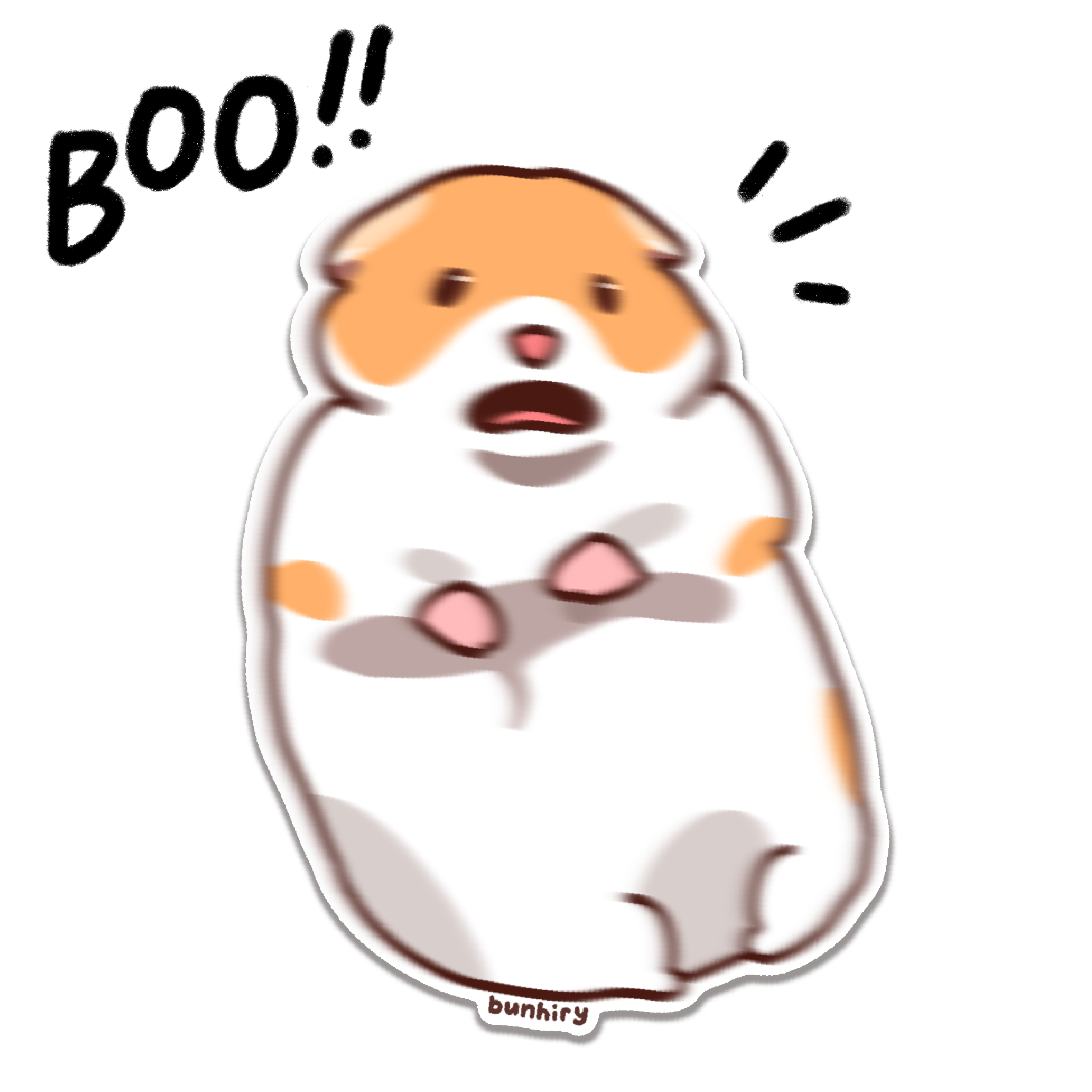 Scared Hamster Sticker – Bunhiry